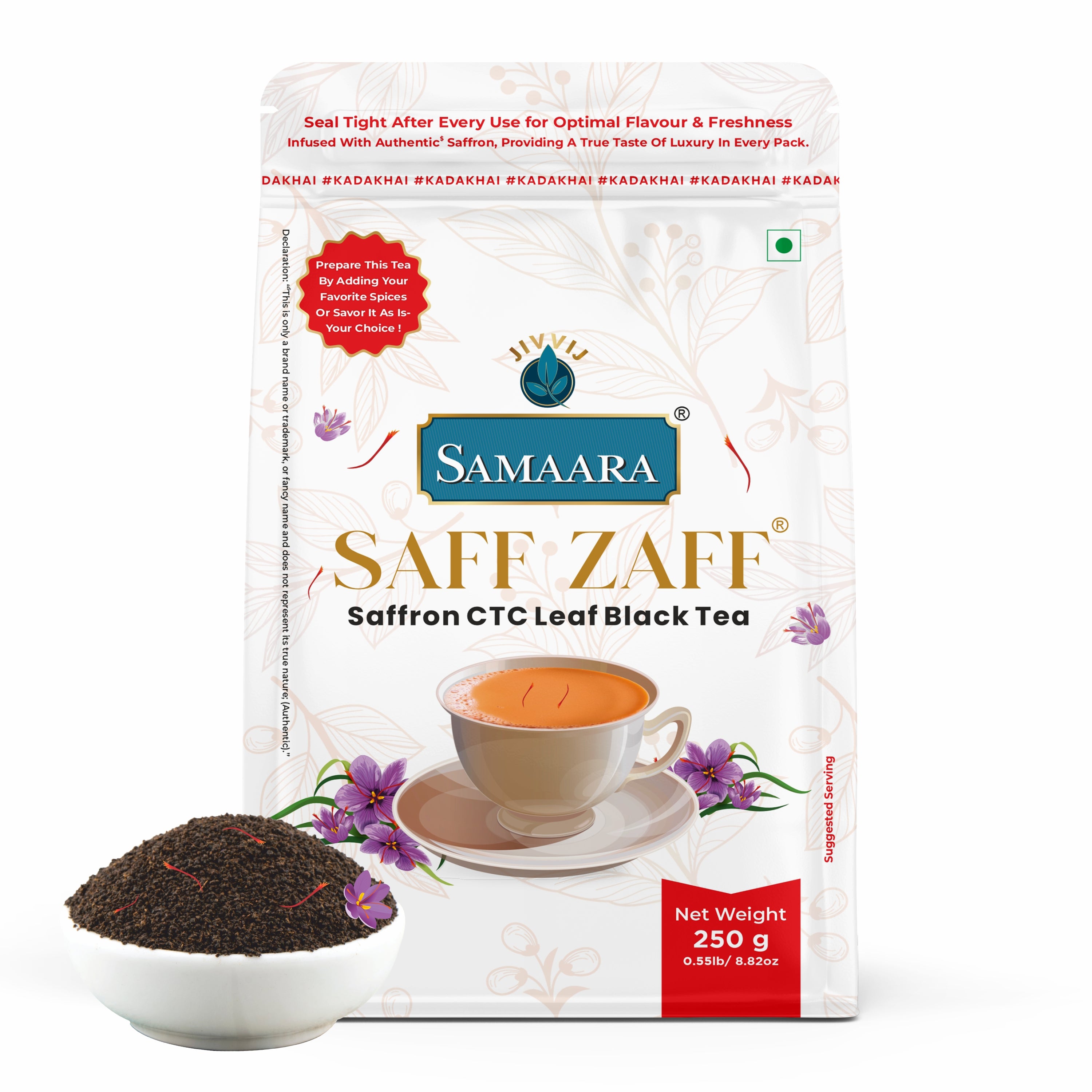 Buy Saffron Tea 250gm Zipper Pack - Samaara